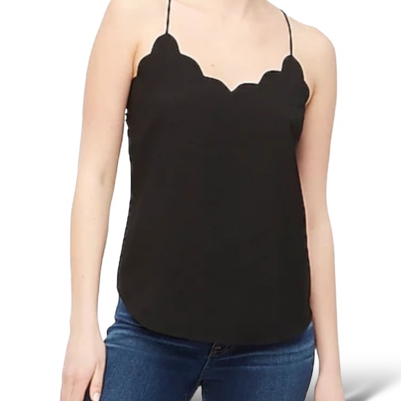 J. Crew | Tops | J Crew Scalloped Camisole Adjustable Lined Tank 2 ...